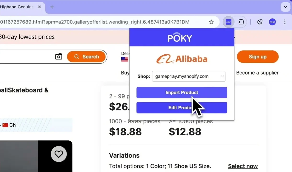 How to Import Products from Alibaba to Shopify Store - Ecommerce Dropshipping Blog - POKY